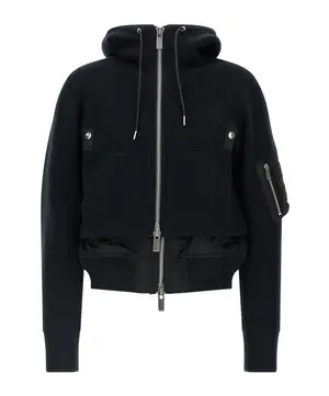 Sacai Long-sleeve Bomber Jacket - Black