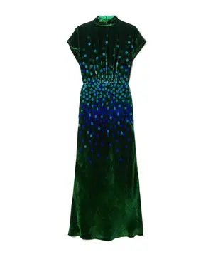 Saloni Velvet Midi Dress - No