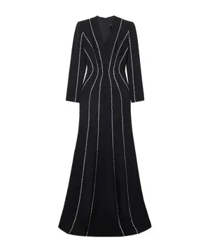 Jenny Packham Crystal-embellished Crepe Gown - Black