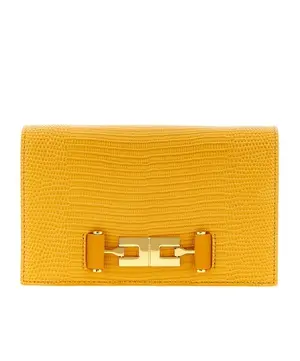 Elisabetta Franchi Lizard-effect Chain Shoulder Bag - Beige