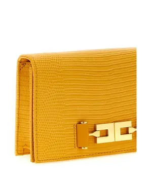 Elisabetta Franchi Lizard-effect Chain Shoulder Bag - Beige