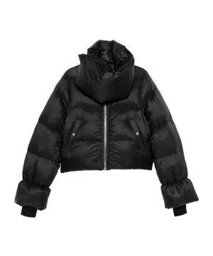 Rick Owens Funnel-neck Down Jacket - Black