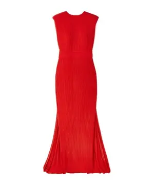 Solace Tavia Pleated Belted Maxi Dress - Red