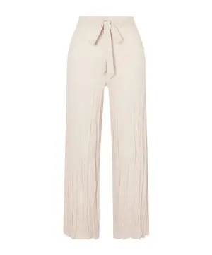 Sharon Wauchob Pleated Silk-blend Wide Leg Pants - Nude