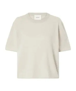 LISA YANG Casual Cropped Knit Top - White