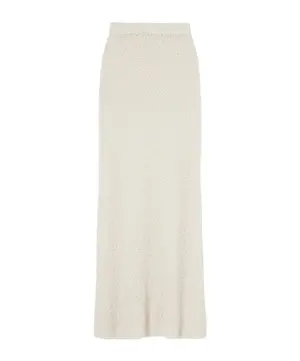 THE ELDER STATESMAN Fluid Fitted Midi Skirt - White