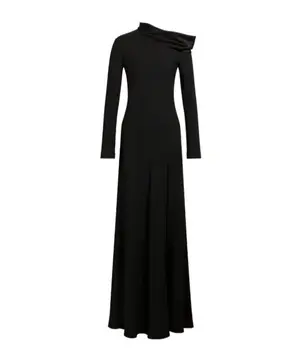 Alberta Ferretti Off-the-shoulder Maxi Dress With A Slit - Black