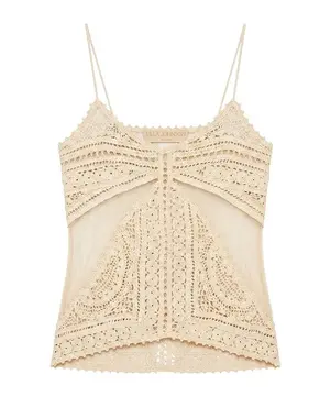 Ulla Johnson Sleeveless Scoop Neck Camisole - Sandstone Color