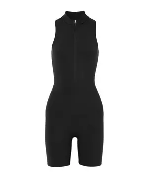 On Recycled-jersey Bodysuit With Zip Neck