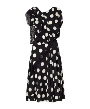 Junya Watanabe Polka Dot Midi Dress With Lace Trim