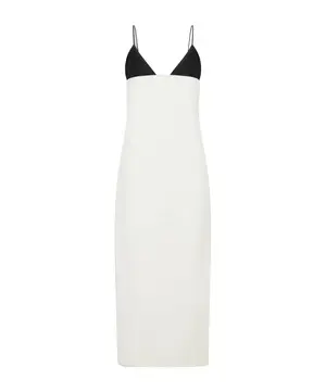 Brandon Maxwell Wool Silk Maxi Dress - No