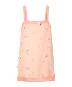 Simkhai Peach Tulle Mini Dress - Nude