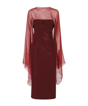 Alberta Ferretti Long-sleeved Dress - Red