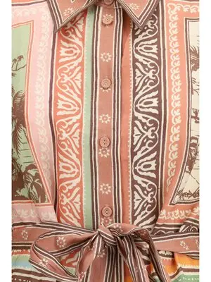 ALEMAIS Alberta Printed Mini Shirt Dress