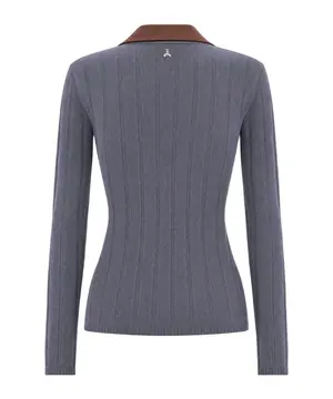 Patrizia Pepe Ribbed Colour-block Cardigan