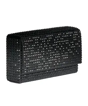 Amina Muaddi Embellished Clutch Bag - Black