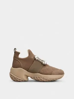 ROGER VIVIER Viv' Run Suede Sneakers With Buckle Detailing