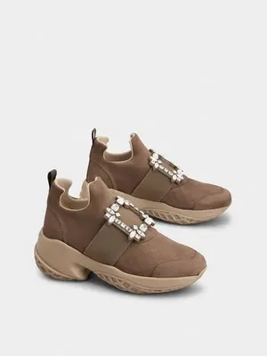 ROGER VIVIER Viv' Run Suede Sneakers With Buckle Detailing