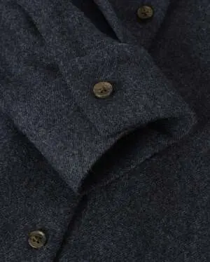 Johnstons Of Elgin Wool & Cashmere Blend Grandad Collar Shirt