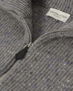 Johnstons Of Elgin Kinnaird Half Zip Donegal Cashere Juper