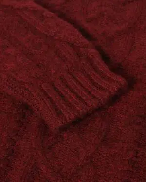 Johnstons Of Elgin Macdonald Dark Aran Cable Cahmere Jumper