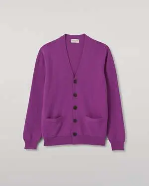 Johnstons Of Elgin Redpath Cahmere Cardigan - Purple