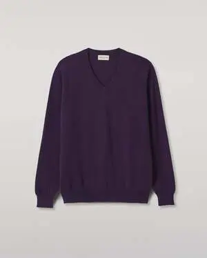 Johnstons Of Elgin Reuben Cashmere Crew Jumper - Purple