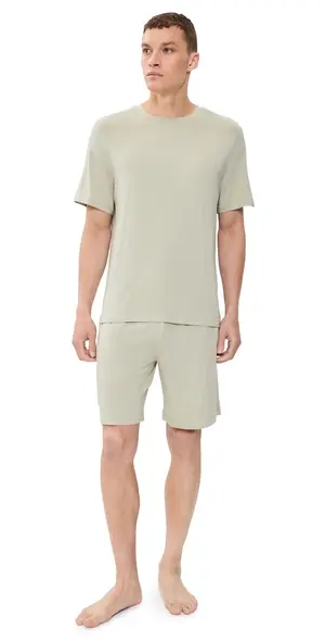 Eberjey Henry Short Pajama Set - Sandstone