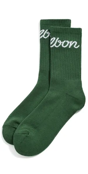 MALBON Bon Script Crew Socks - Forest