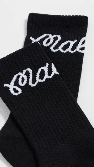MALBON Bon Script Crew Socks - Black