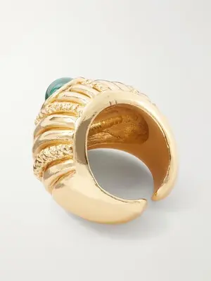 PAOLA SIGHINOLFI 18-karat -plated Pewter And Onyx Ring