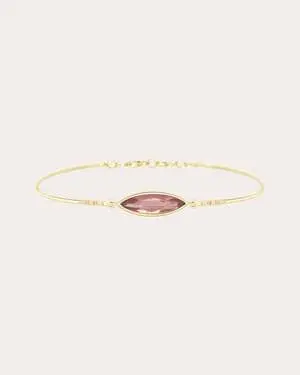 YI COLLECTION Diamond & Tourmaline Marquise Bangle - Pink