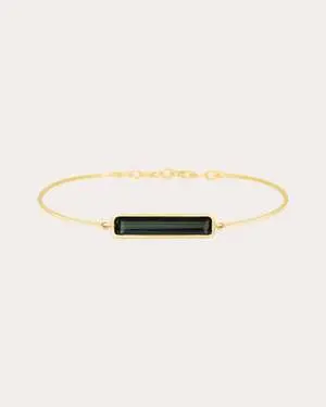 YI COLLECTION Tourmaline Protection Bar Bangle - Black