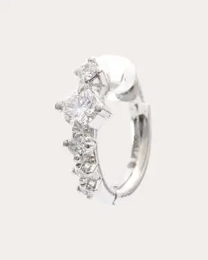 YI COLLECTION Diamond Starburst Hoop Earring - Silver