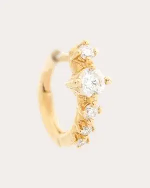 YI COLLECTION Diamond & 14k Starburst Hoop Earring - Gold