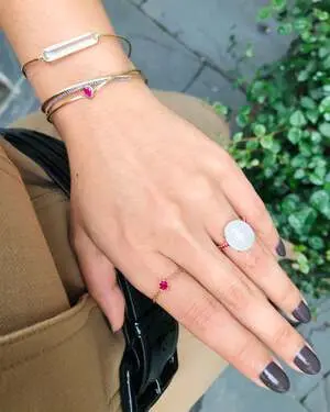 YI COLLECTION Jadeite & Ruby Globe Ring