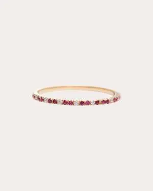 YI COLLECTION Ruby & Diamond Candy Stripe Infinite Ring - Red
