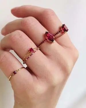 YI COLLECTION Ruby & Diamond Candy Stripe Infinite Ring