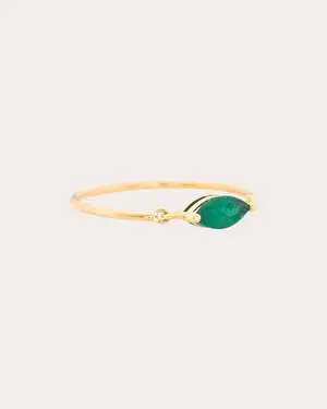 YI COLLECTION Emerald Marquise Petite Circle Ring
