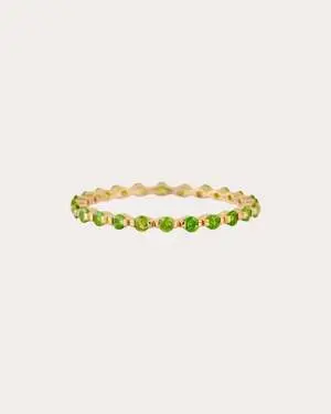 YI COLLECTION Tsavorite & 18k Gold Infinity Ring - Green