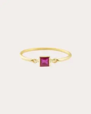 YI COLLECTION Ruby & 14k Gold Petite Circle Ring - Red