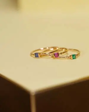 YI COLLECTION Ruby & 14k Gold Petite Circle Ring