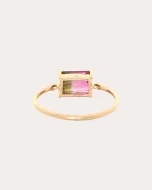 YI COLLECTION Diamond & Watermelon Tourmaline Petite Ring