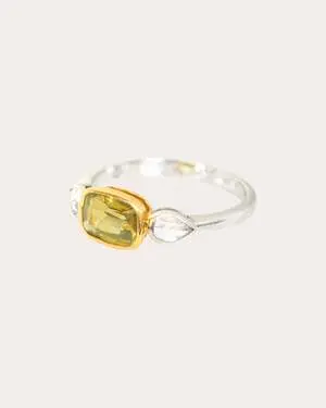 YI COLLECTION Chrysoberyl & Diamond Rose-cut Ring