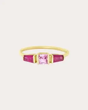 YI COLLECTION Sapphire & Ruby Lacroix Ring - Pink