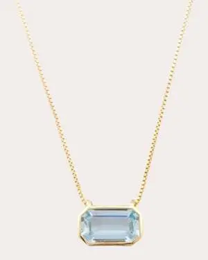 YI COLLECTION Aquamarine Nouveau Pendant Necklace - Blue
