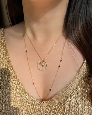 YI COLLECTION Diamond Zodiac Dog Pendant Necklace
