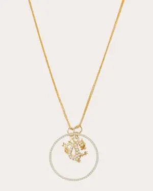 YI COLLECTION Diamond Zodiac Dragon Pendant Necklace - Gold
