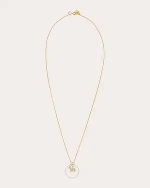 YI COLLECTION Diamond Zodiac Goat Pendant Necklace