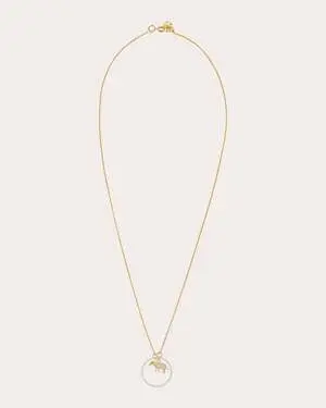 YI COLLECTION Diamond Zodiac Ox Pendant Necklace